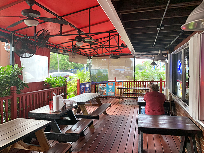 The covered patio offers a perfect compromise: all the smoky flavors of indoor dining with the fresh air of eating outside. Miami barbecue nirvana.