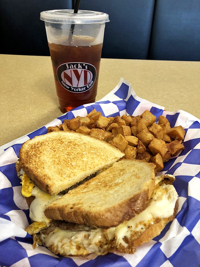 The breakfast sandwich and home fries combo &ndash; proof that mornings can actually be wonderful if they start with melted cheese and perfectly crisped potatoes.