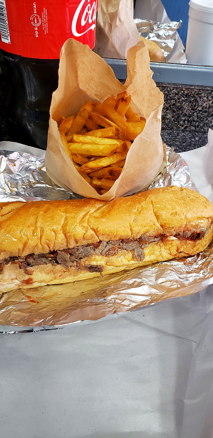 The perfect lunch doesn't exi— Wait, yes it does. Exhibit A: this cheesesteak and fries combo that speaks to your soul.