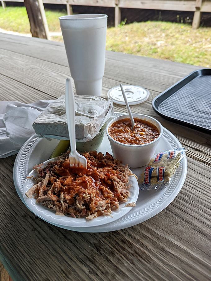 Al fresco dining, Georgia style. Nothing enhances smoky pork and tangy stew like a gentle breeze and no ceiling.