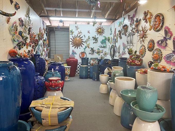 Pottery heaven in shades of ocean blue. These gorgeous vessels and wall art bring the Gulf's serene colors indoors, perfect for that coastal aesthetic.