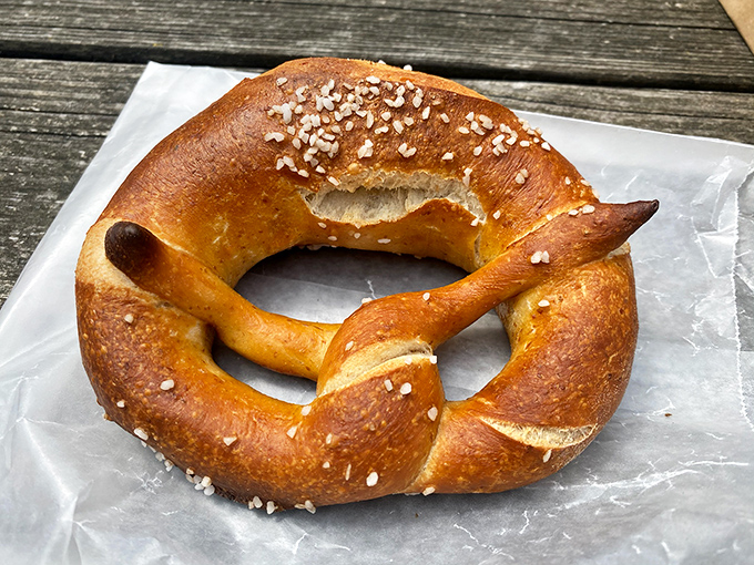 That pretzel's got more twists than a Hitchcock movie, and twice the satisfying ending.