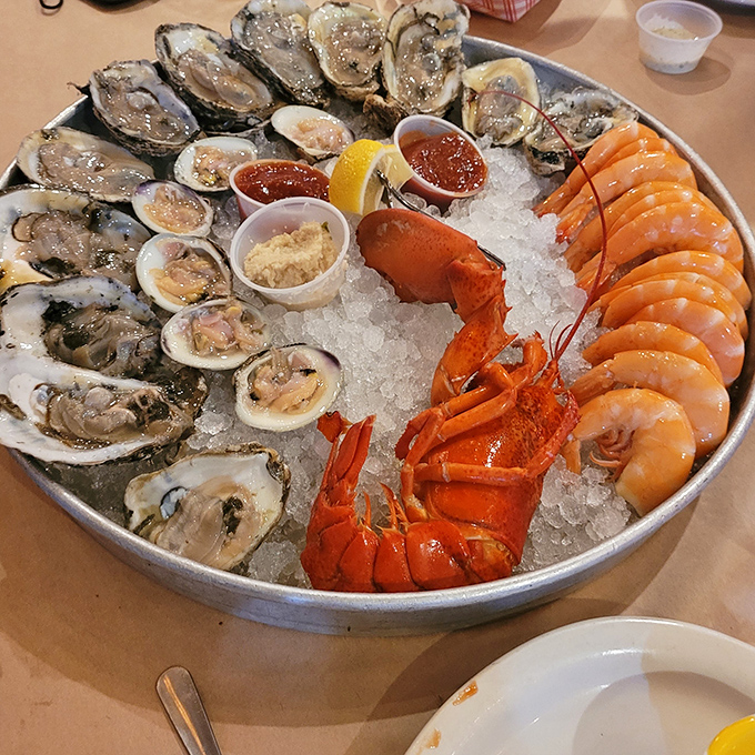 The seafood platter that launched a thousand Instagram posts. Oysters, shrimp, and lobster nestled on ice&mdash;ocean royalty holding court.