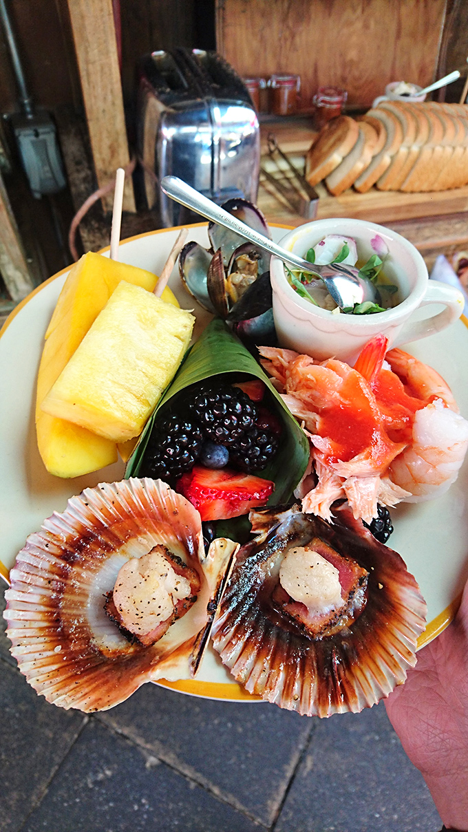 The seafood platter that makes you question all your life choices leading up to this moment. Fresh, colorful, and arranged with the care of a jewelry display.