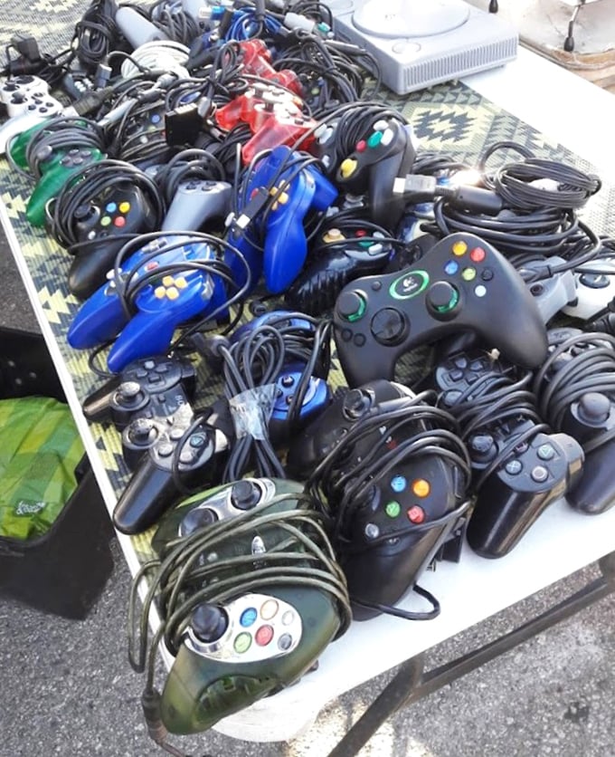 Gaming history in tangible form&mdash;these controllers have likely witnessed countless victories, defeats, and "just one more level" promises.