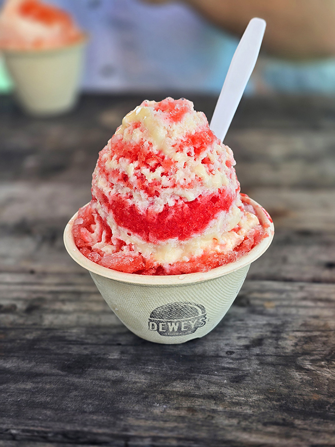 Shaved ice that provides the perfect sweet finale to a meal that celebrates everything wonderful about coastal dining.