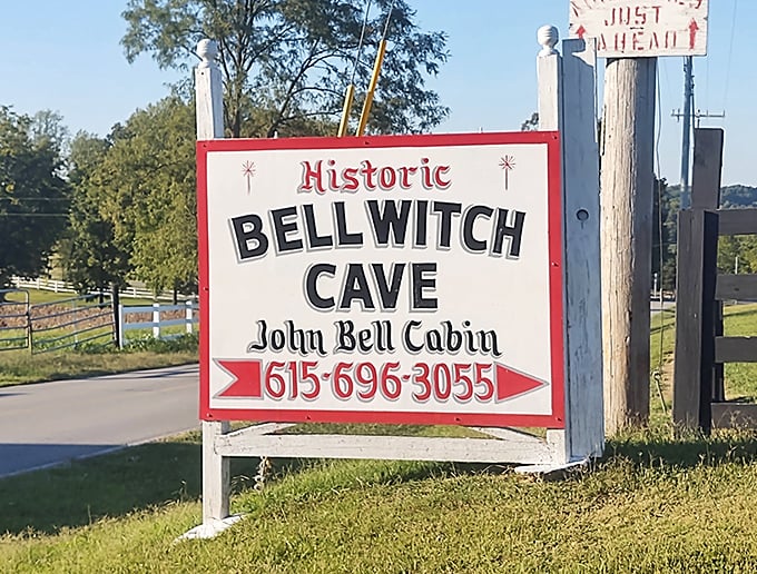 The roadside sign that's launched a thousand ghost tours, standing sentinel along country roads since long before GPS could guide you to the paranormal.
