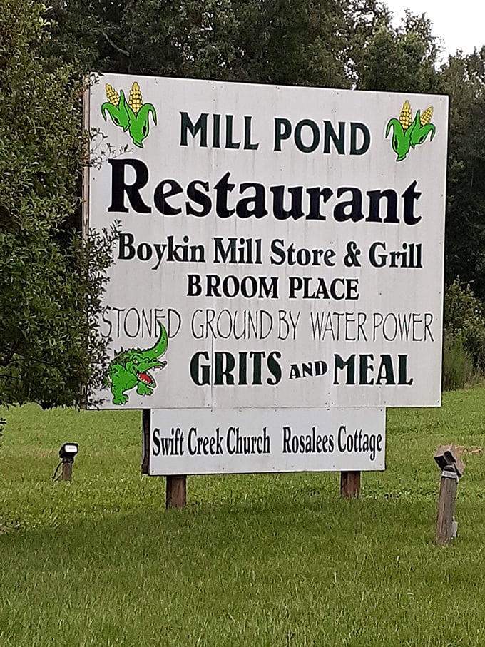 A roadside beacon for hungry travelers. This sign promises more than directions &ndash; it's an invitation to a memorable meal.
