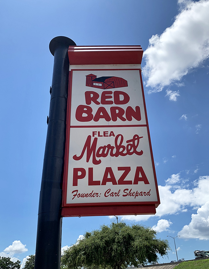 Standing tall against the Florida sky, this sign has guided generations of bargain hunters to their happy place.