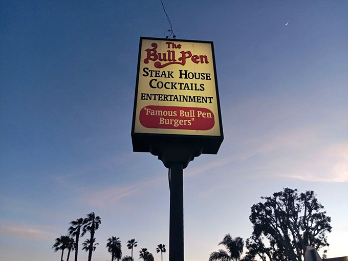 The roadside sign stands tall against the California sky &ndash; a beacon for hungry travelers and locals alike seeking steak salvation.