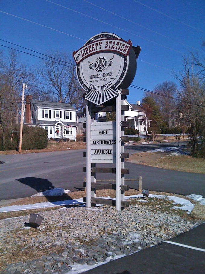 The roadside sign stands as a beacon for hungry travelers &ndash; follow it to find your new favorite Virginia dining destination.