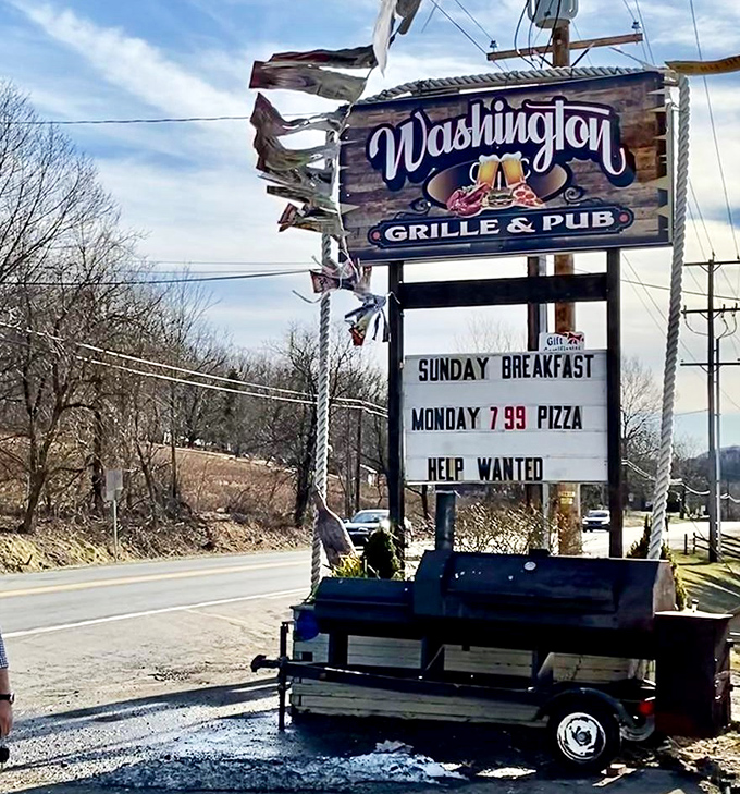 Classic signage that promises honest food and delivers on every delicious word of it.