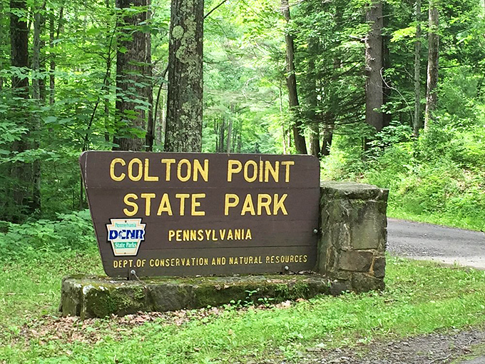 The official welcome sign to Pennsylvania's best-kept secret. Behind this modest marker lies a world of natural wonders waiting to be explored.