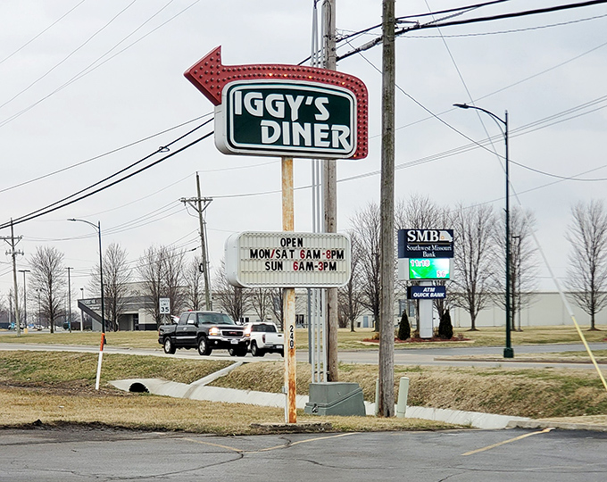 That arrow doesn't just point to a diner&mdash;it directs you toward a genuine slice of Americana where breakfast is served all day and nostalgia comes complimentary.