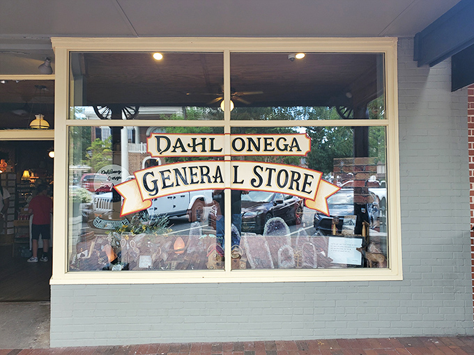 Hand-painted signage that announces you've found something special in the heart of gold rush country.