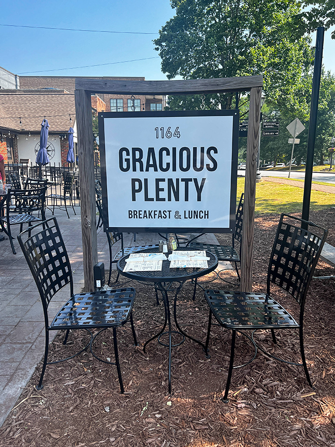 A sign that promises exactly what awaits inside—gracious hospitality and plenty of reasons to return again and again.