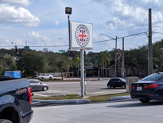 You can't miss this sign&mdash;it's like a British beacon calling you home to the land of proper fish and chips.