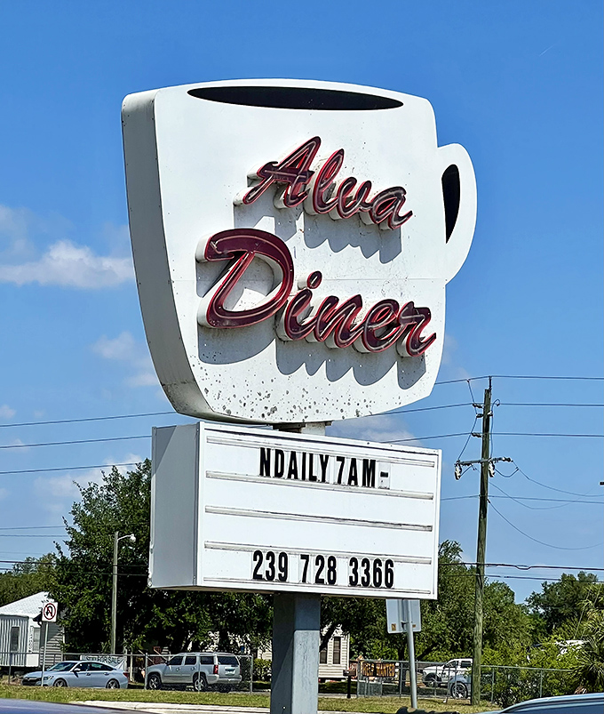 That coffee cup sign isn't just advertising&mdash;it's a landmark, a promise, and for many Florida road-trippers, the light at the end of the hunger tunnel.