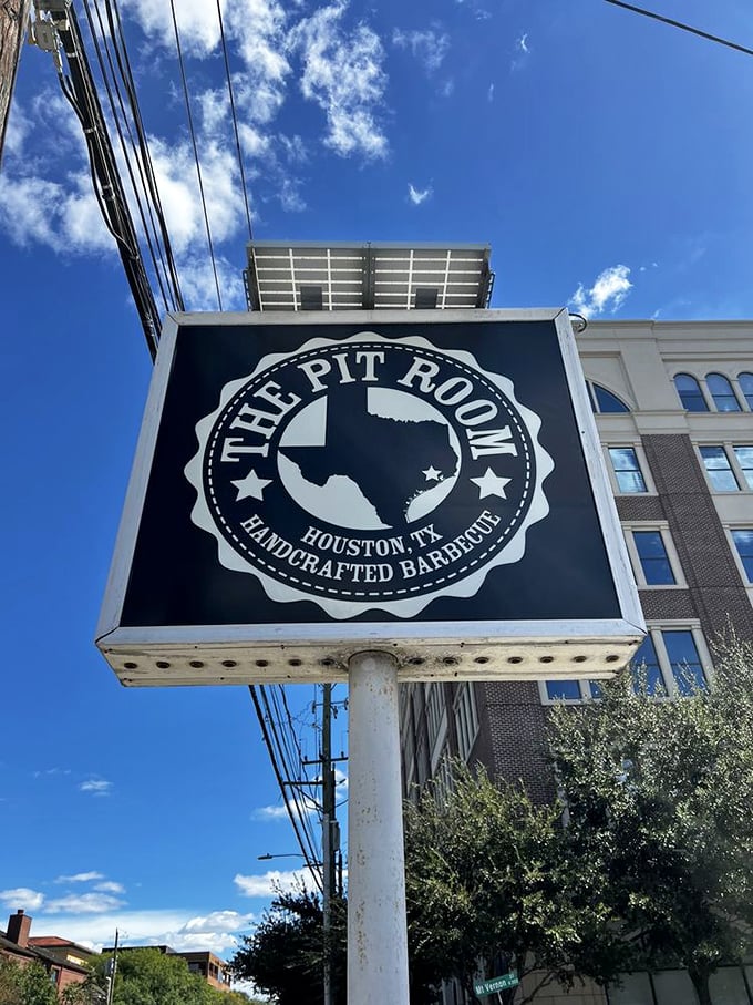 Simple signage that promises extraordinary flavors hiding just beyond those welcoming doors inside.