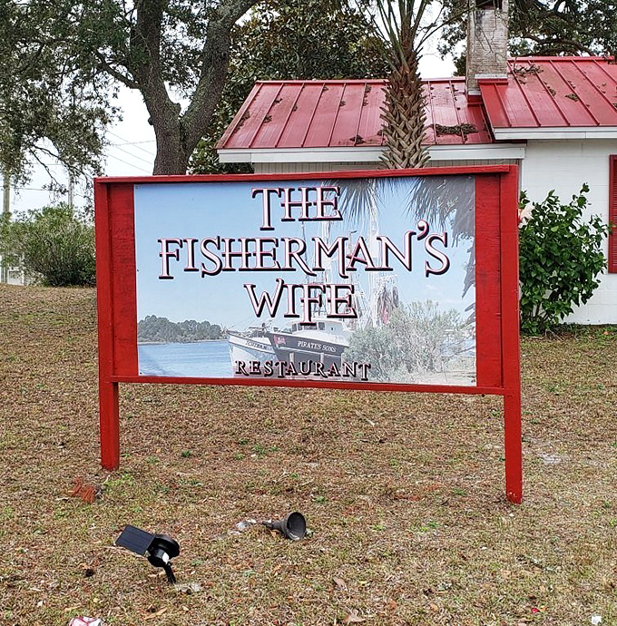 The sign says it all: The Fisherman's Wife&mdash;where the name promises and the kitchen delivers exactly what coastal food lovers are searching for.