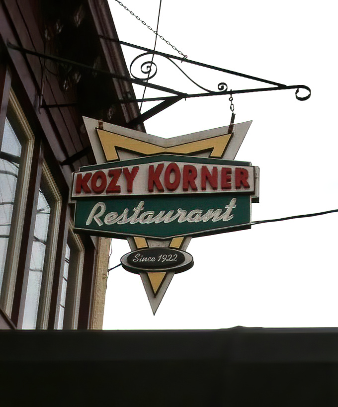 "Since 1922"&mdash;three simple words on this vintage sign that explain everything about why Kozy Korner gets breakfast so right. A century of morning perfection.