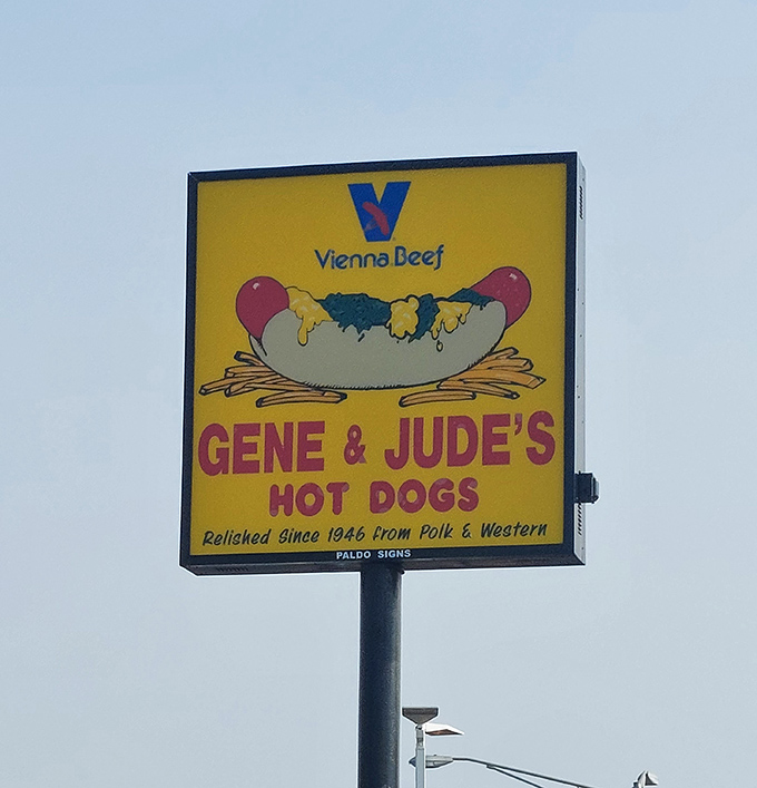 The roadside sign has guided hungry travelers since 1946, a yellow beacon of hope in a world of disappointing fast food.