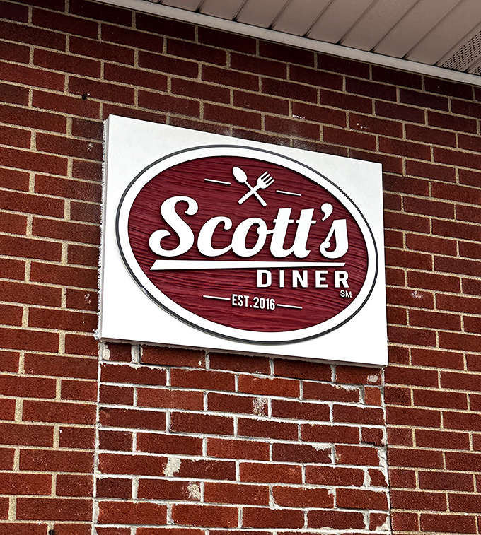 Established in 2016 but carrying on traditions that feel timeless&mdash;Scott's Diner sign promises simple pleasures in a complicated world.