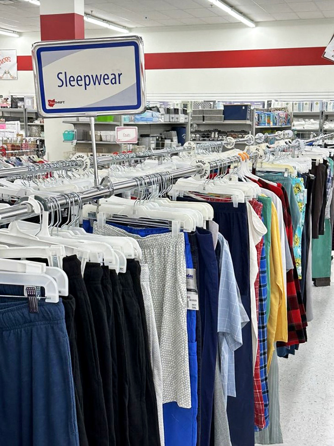 The sleepwear section promises cozy dreams at bargain prices. Those flannel pajamas are practically begging to meet your next Netflix marathon.