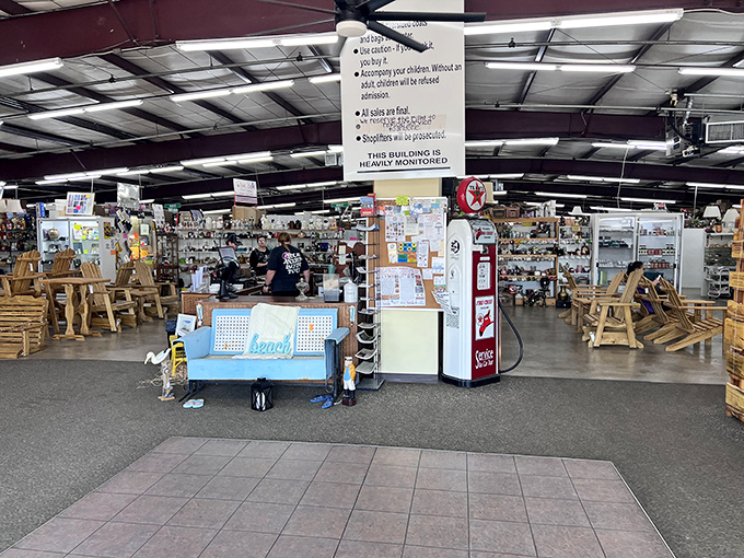 The heart of Heartland—where vintage Coca-Cola machines and mid-century furniture create the perfect backdrop for treasure hunting marathons that last all day.