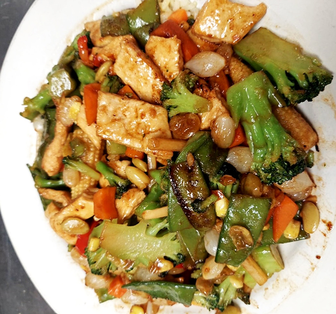 A stir-fry that brings unexpected variety to the classic diner menu&mdash;proof that comfort food crosses cultural boundaries with delicious results.