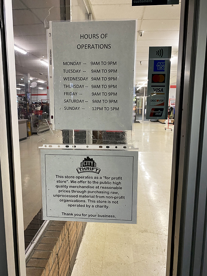 The hours of operation posted like a promise&mdash;twelve hours daily to hunt for treasures that previous owners mysteriously surrendered.