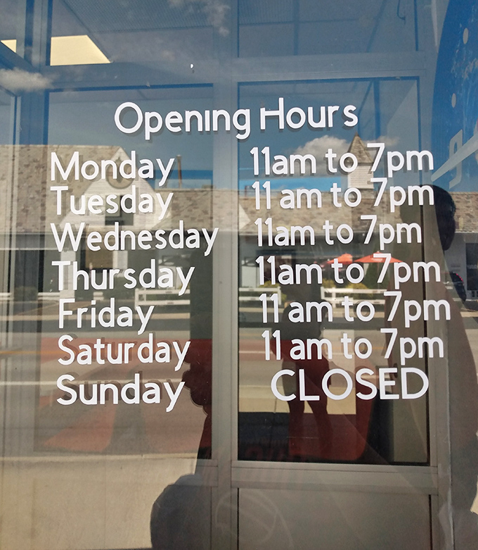 The hours posted clearly on the door &ndash; a six-day-a-week invitation to experience what might be Ohio's most honest food establishment.