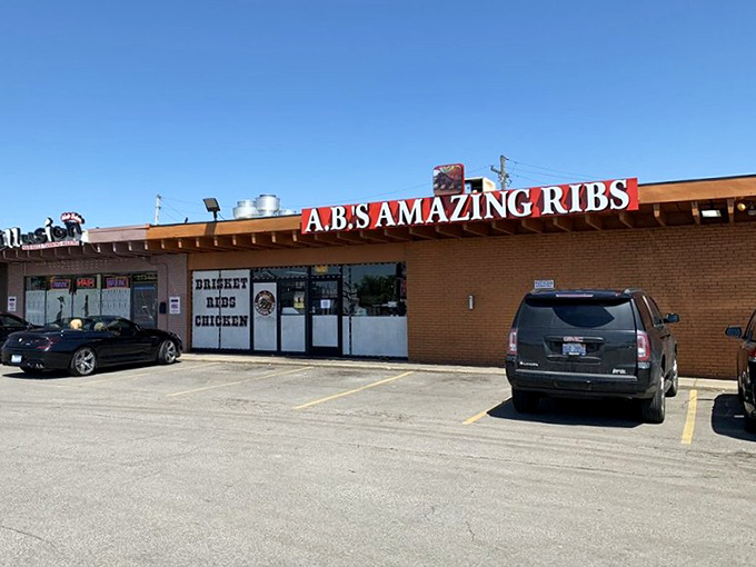 The original A.B.'s Amazing Ribs storefront stands as a testament to barbecue greatness. Like finding the source of the Nile, but with more sauce options.