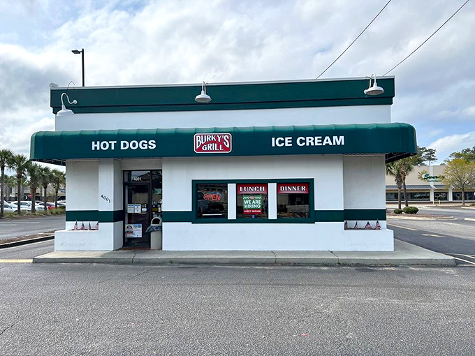As dusk approaches, Burky's transforms from daytime diner to evening oasis, still promising the same honest food that's made it a local legend.