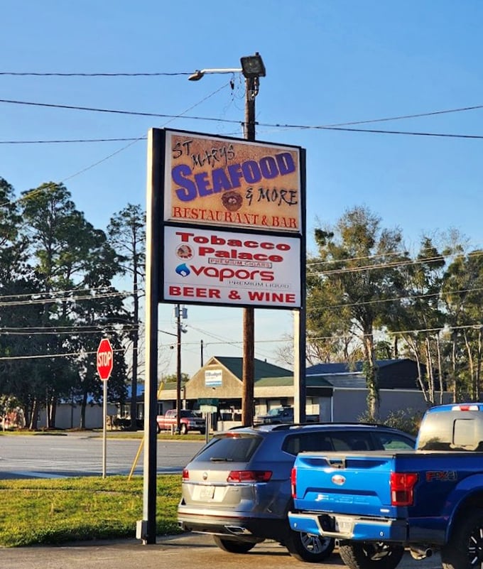 The roadside beacon guiding hungry travelers to seafood nirvana. This sign has directed countless Georgia residents to their new favorite restaurant.
