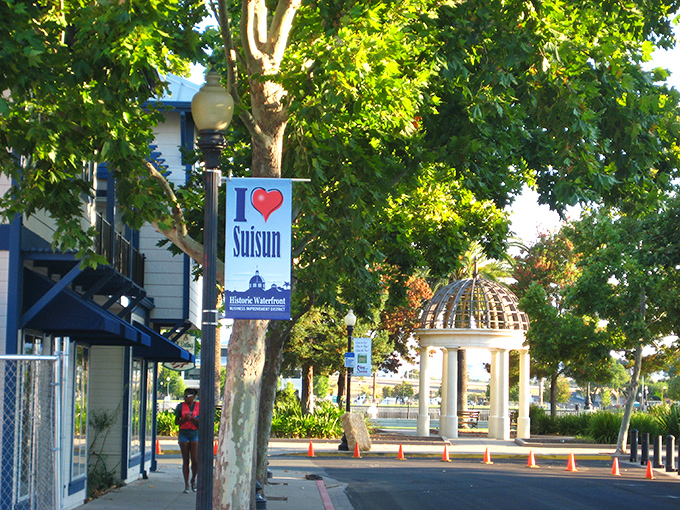 That "I love Suisun" banner isn't just civic pride&mdash;it's truth in advertising for a town that makes it impossible not to fall in love.