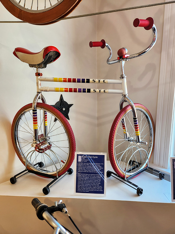 The Super Trick Cycle's rainbow-colored frame and unique design scream 1970s childhood joy&mdash;when bikes weren't just transportation but identity statements.