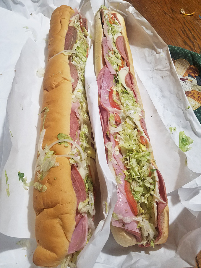 The super battleship stretches toward the horizon like an edible bridge connecting hunger to satisfaction&mdash;this isn't a meal, it's a two-day food commitment.
