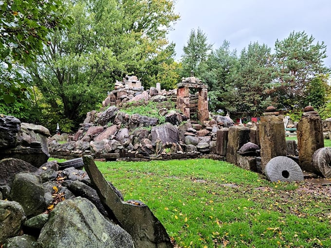 The mysterious Temple of Tolerance creates an unexpected rock garden sanctuary. A quirky, meditative space that reminds visitors that Wapakoneta embraces the unconventional.