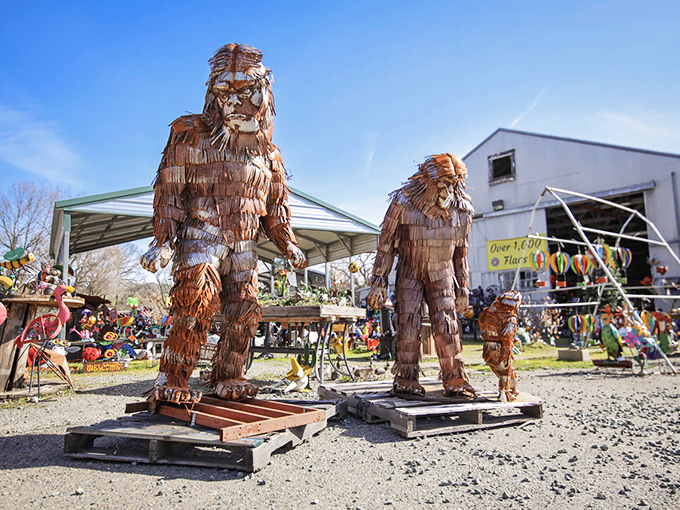 The Metal Zoo features whimsical Bigfoot sculptures that prove Jackson's creativity extends beyond historic preservation to delightfully quirky roadside attractions.
