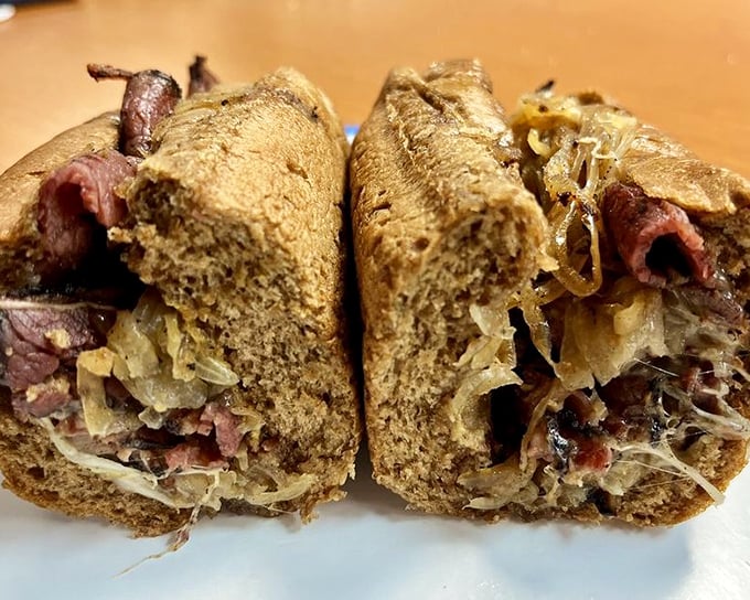 The Rodney showcases the beautiful cross-section of sandwich perfection. Like geological strata, each layer tells a delicious story of flavor and texture.