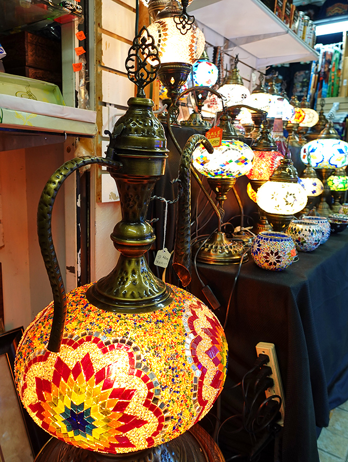 These Turkish mosaic lamps transform ordinary light into extraordinary ambiance. Like capturing a kaleidoscope in glass—Aladdin would approve.