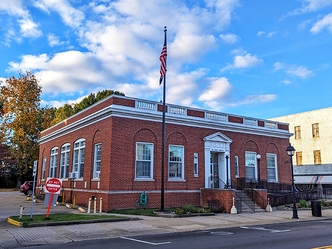 The handsome brick post office stands as a community anchor, its classic architecture reminding visitors that Gallipolis values tradition and service.