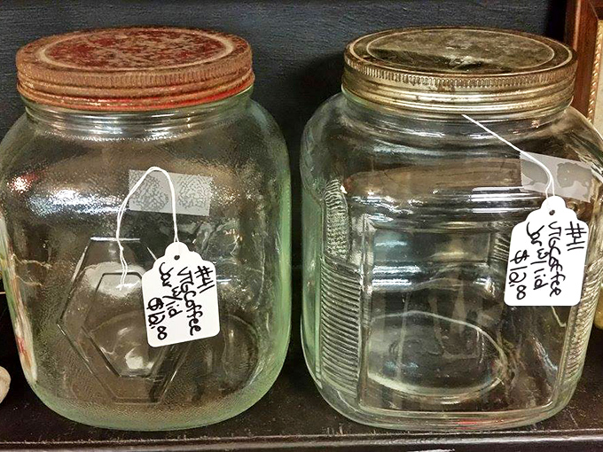 Mason jars that have graduated from preserving grandma's pickles to becoming coveted decorative items. The circle of life, kitchen edition.