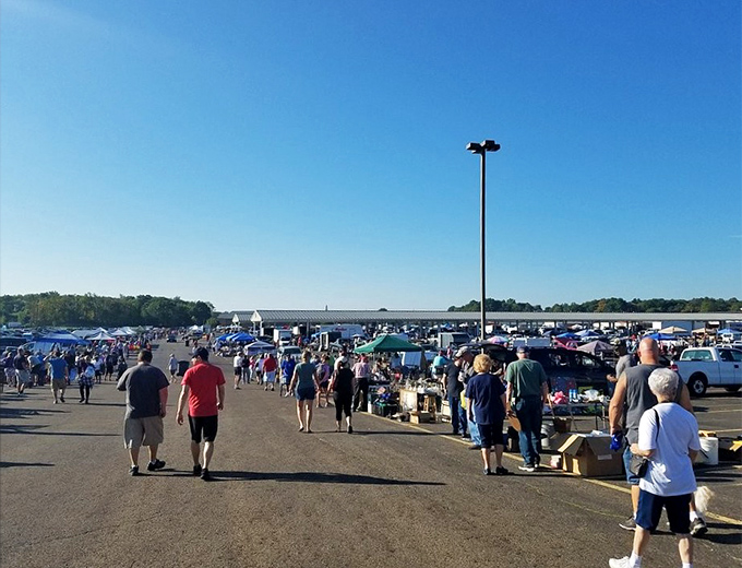 The full outdoor market experience where vendor tents stretch endlessly and shopping becomes an Olympic sport.