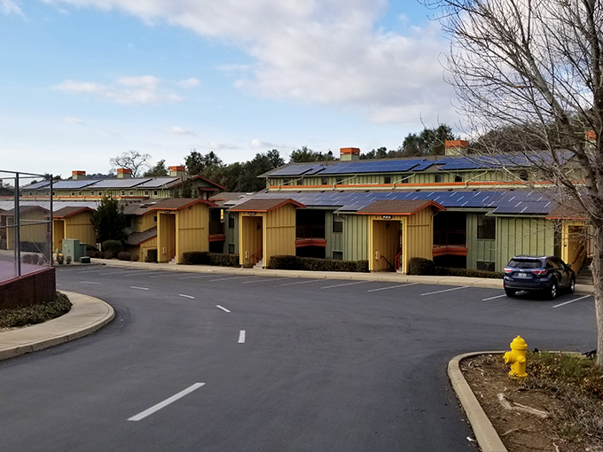 WorldMark's modern cabins blend seamlessly into the landscape, offering Gold Country comfort without having to sleep on a prospector's bedroll.