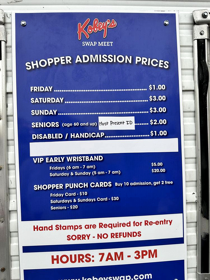 The price of admission to paradise. For less than a fancy coffee, you can spend hours hunting treasures that will have friends asking, "Where did you find THAT?"