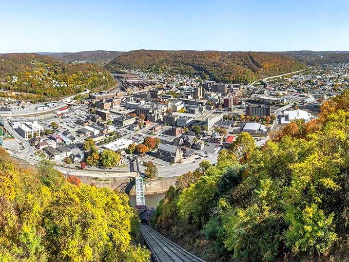Autumn paints Johnstown in its finest colors, nestled perfectly between rolling hills. From this vantage point, you can almost hear the whispers of steel and steam that built America.