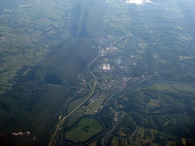 From the air, Lock Haven reveals its perfect nestling between mountains and waterways, like a town that found the ideal spot and wisely decided to stay put. 