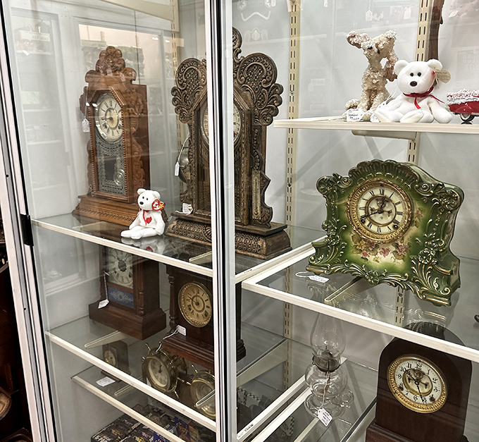 Timepieces that once governed household schedules now stand as decorative reminders that style never really goes out of time.